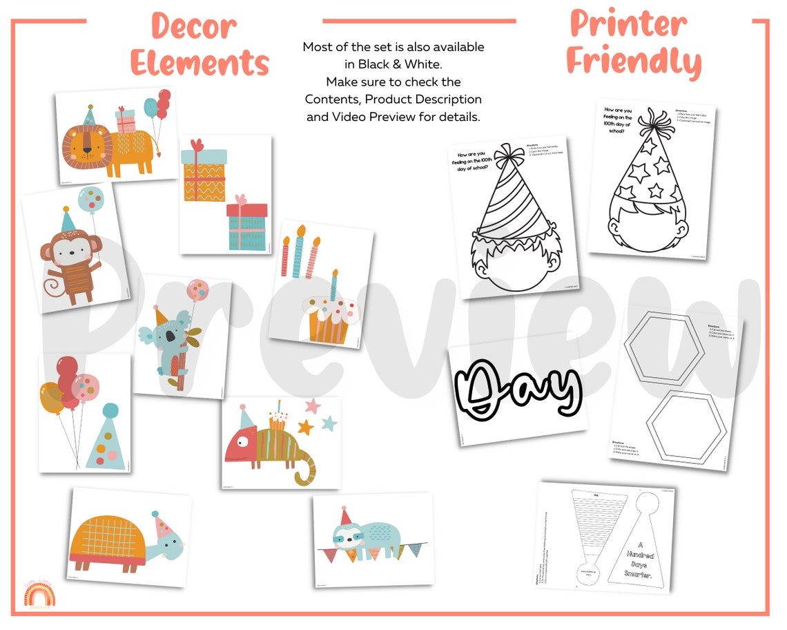 100 Days of School Bulletin Board & Interactive Classroom - Etsy