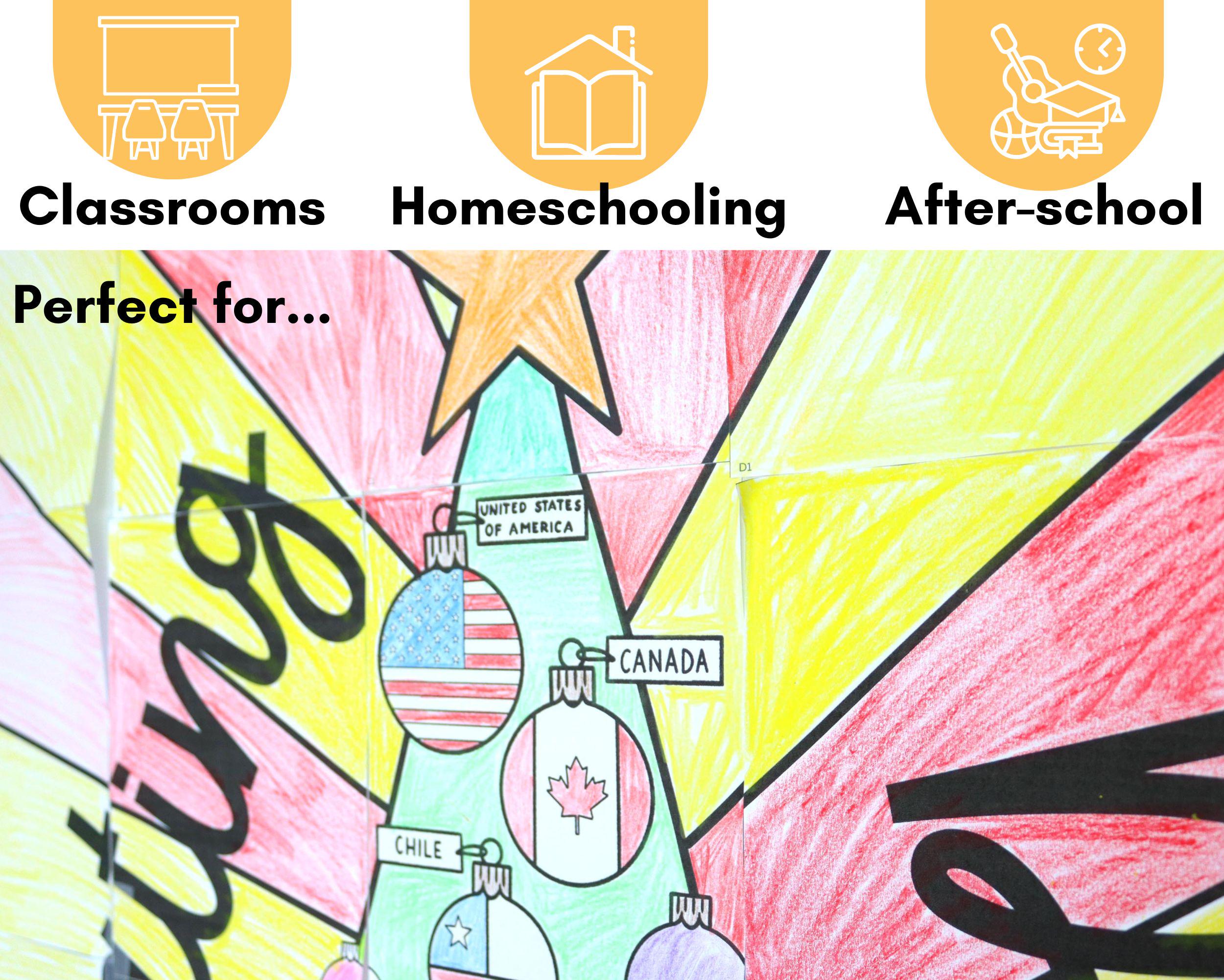 Holidays Around the World Collaborative Poster With 50 Country Flags ...