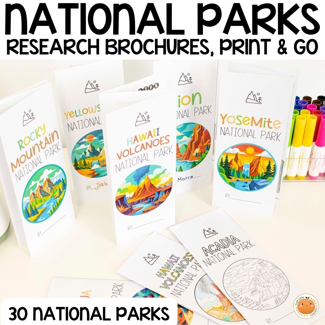 National Parks Research Brochures About US National Parks, Color and ...