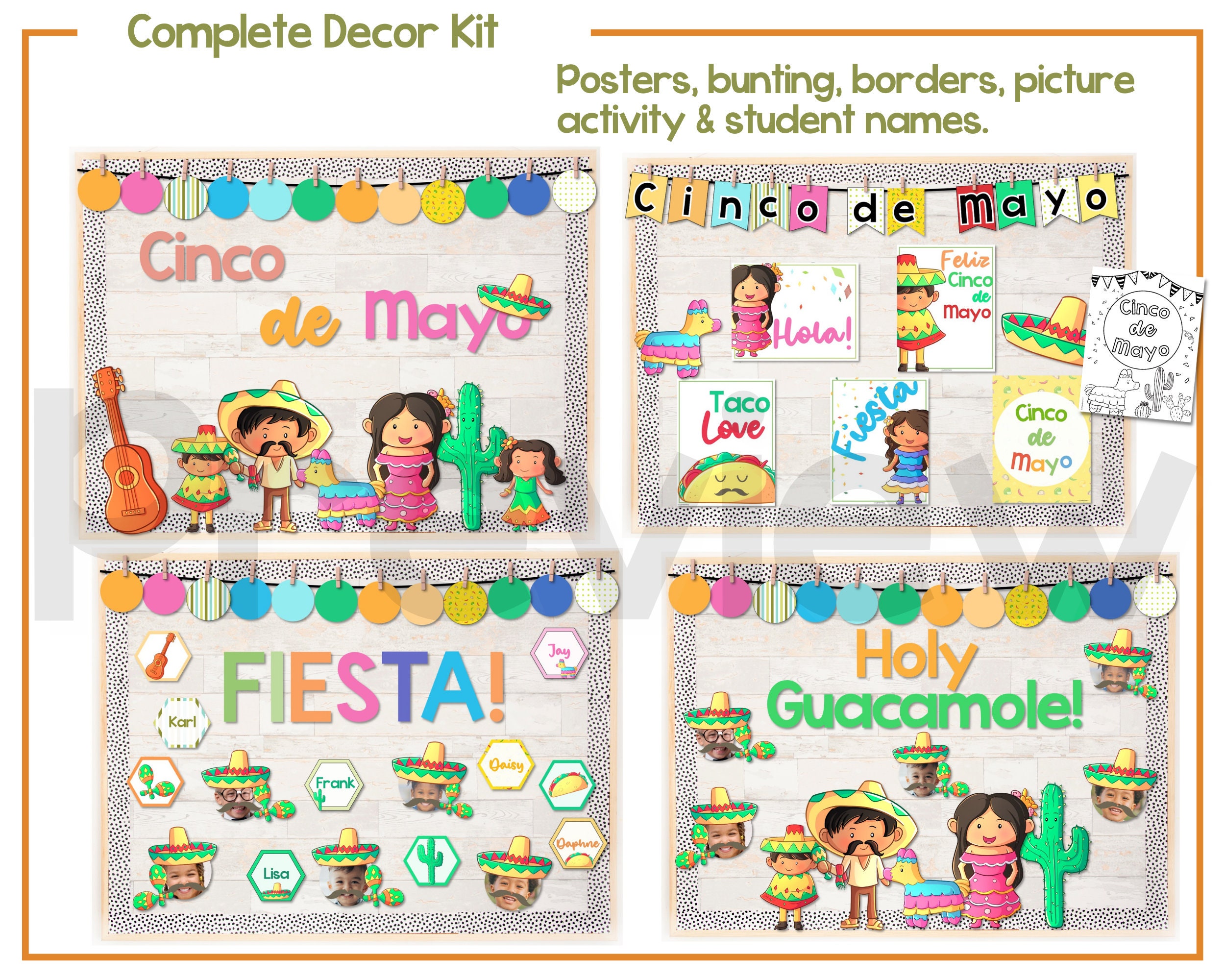 Cinco De Mayo Bulletin Board & Interactive Classroom Decor - Etsy