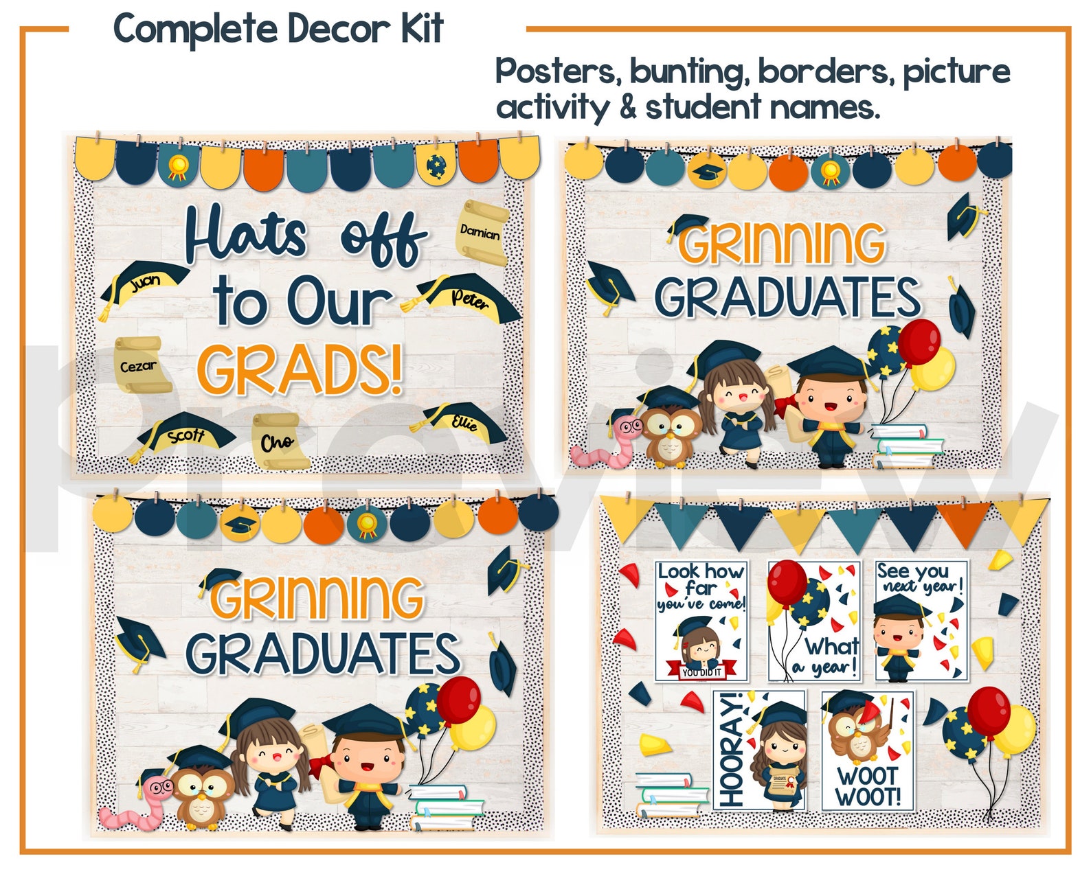 Graduation and End of Year Bulletin Board & Interactive Classroom Decor ...