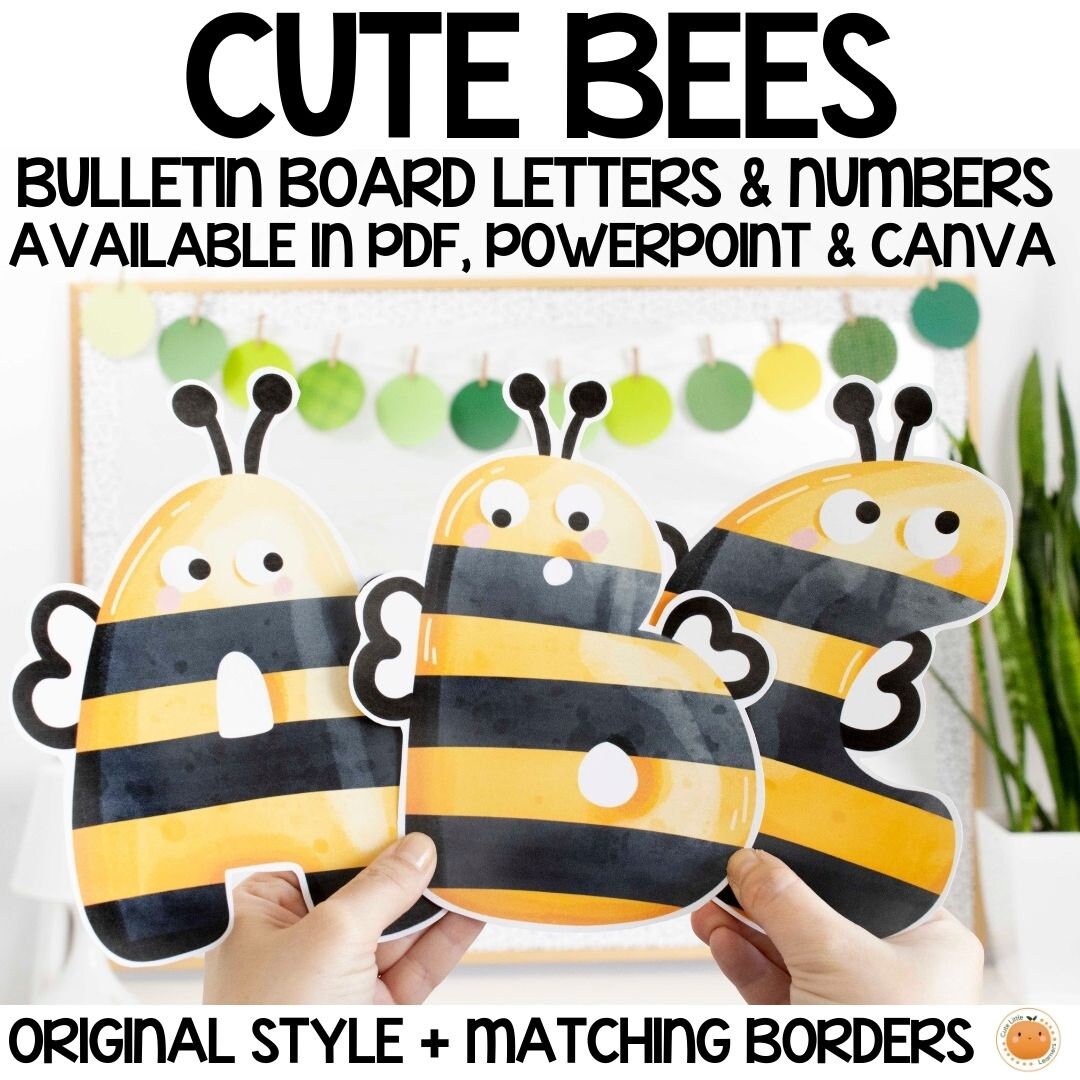 Cute Bees Lettering for Bulletin Board Titles / Classroom and Door ...