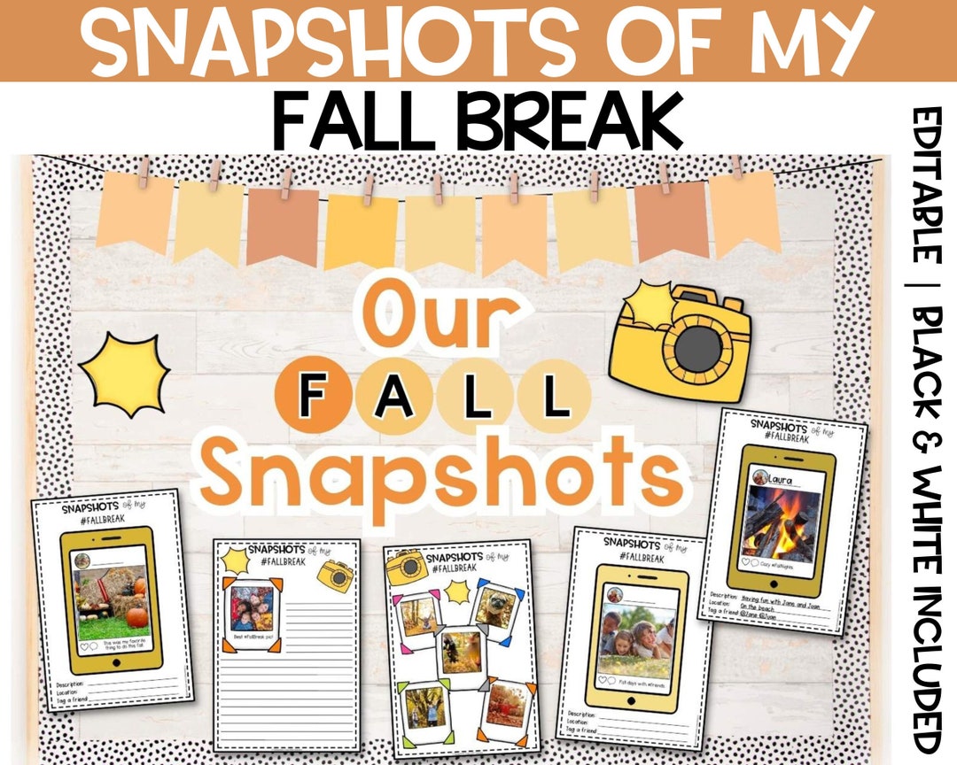 Fall Break Writing Activity Fall Bulletin Board and Decor Digital and ...