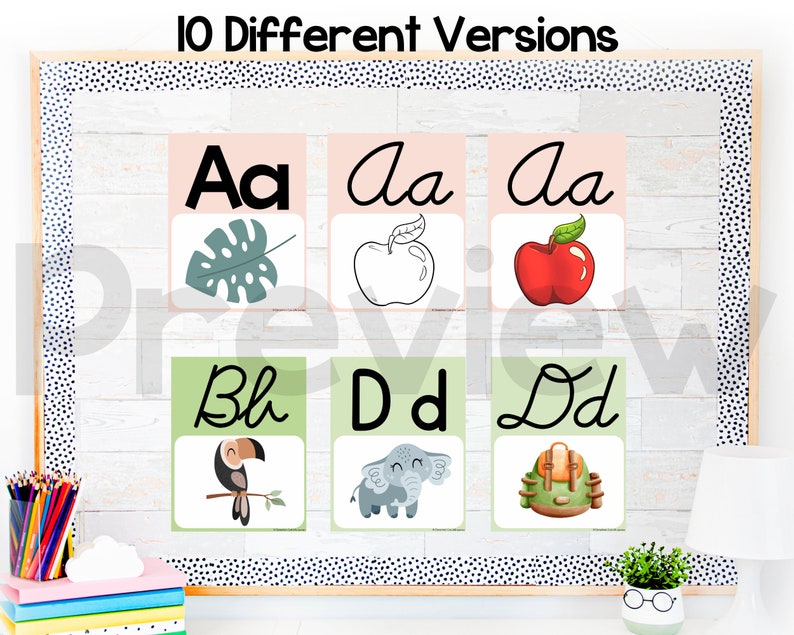 Jungle Safari Alphabet Posters – Printable Classroom Decor in Primary ...