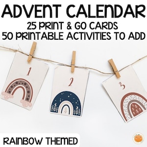 Printable Kindness Advent Calendar Cards December & Christmas Activity ...