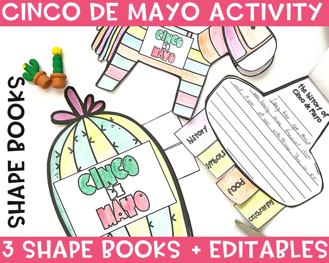 Cinco De Mayo Printable Shape Books for Learning Editable Version ...