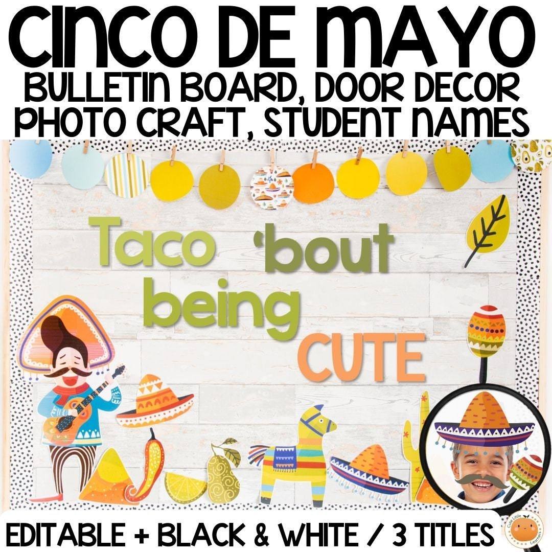 Cinco De Mayo Bulletin Board & Interactive Classroom Decor Editable ...