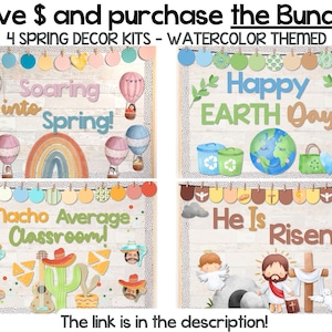 Hot Air Balloons Spring Bulletin Board & Interactive Classroom Decor ...