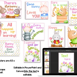 Spring Bunny Classroom Decor Bundle - Easter Bulletin Board, Posters ...