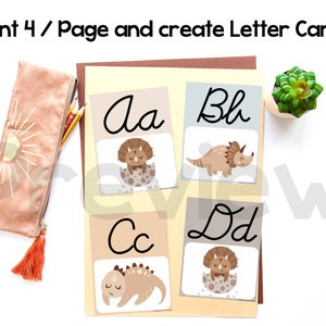 Alphabet Posters - Boho Dinosaurs Themed - Primary, Cursive ...