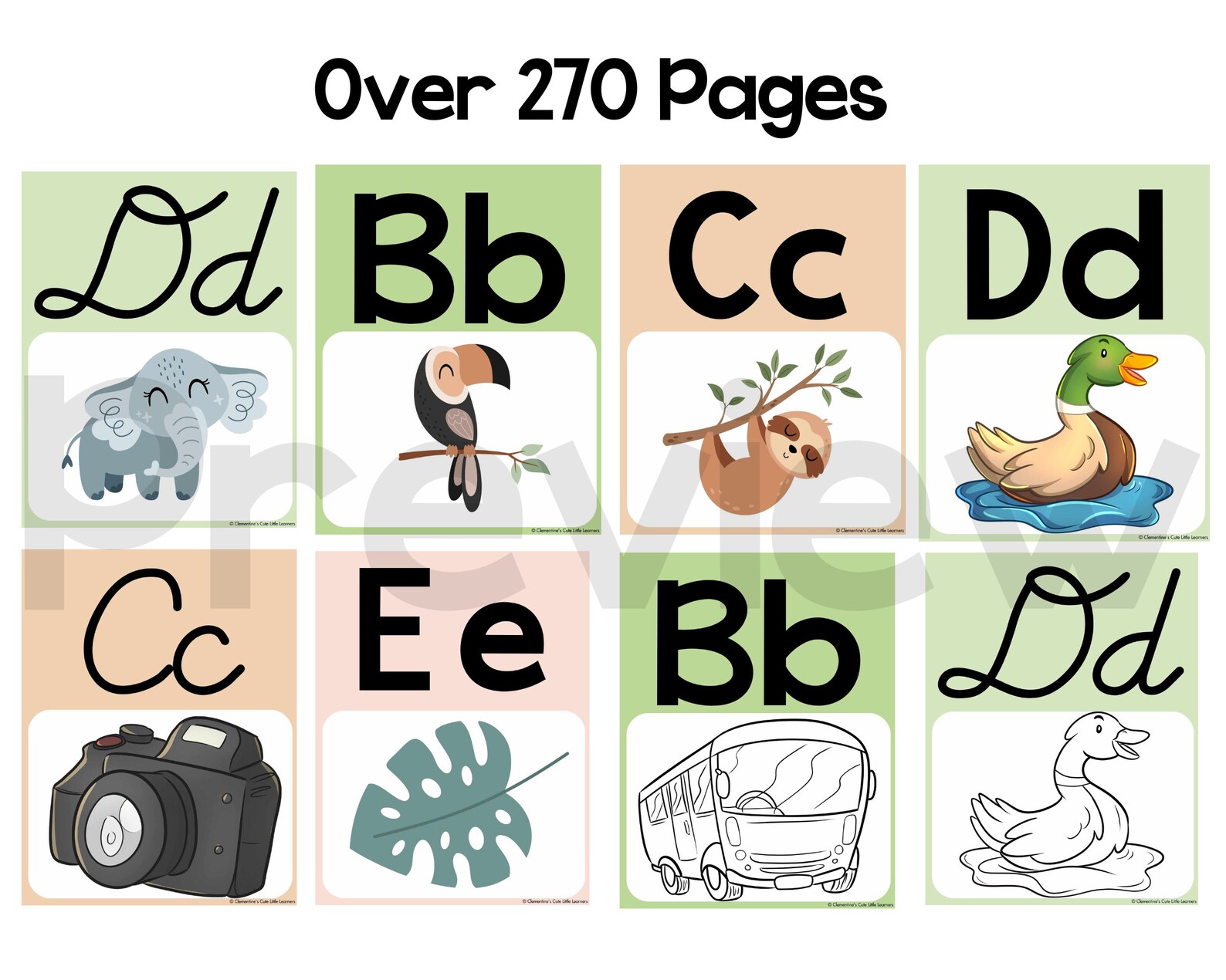 Alphabet Posters Jungle Safari Themed Primary, Cursive & Decorative ...