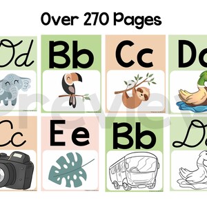 Alphabet Posters Jungle Safari Themed Primary, Cursive & Decorative ...