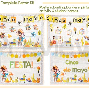 Cinco De Mayo Bulletin Board & Interactive Classroom Decor Editable ...