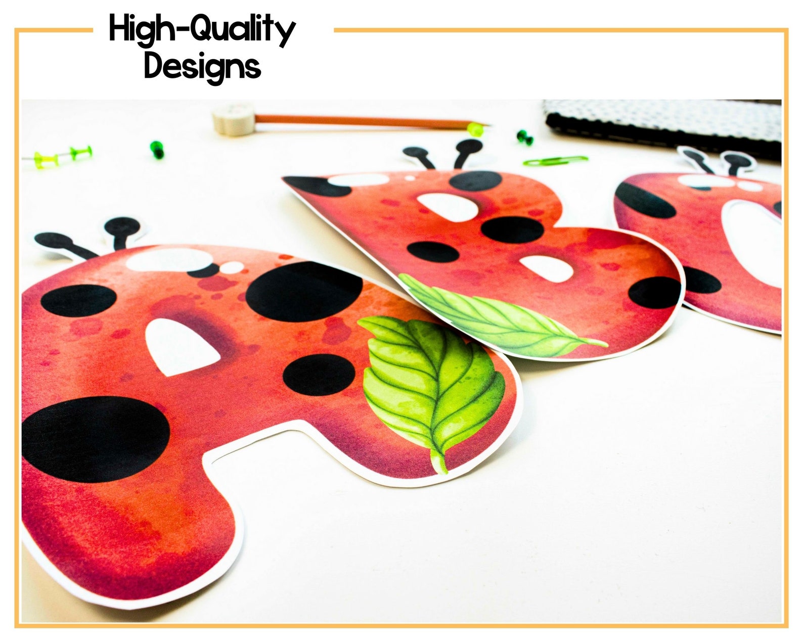 Ladybug Letters Bulletin Board Titles / Classroom & Door Decor ...