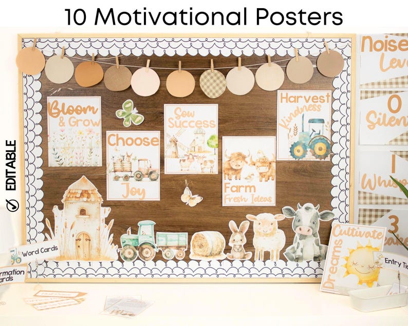 Calm Farm Classroom Makeover Kit | Bulletin Board Decor and ...