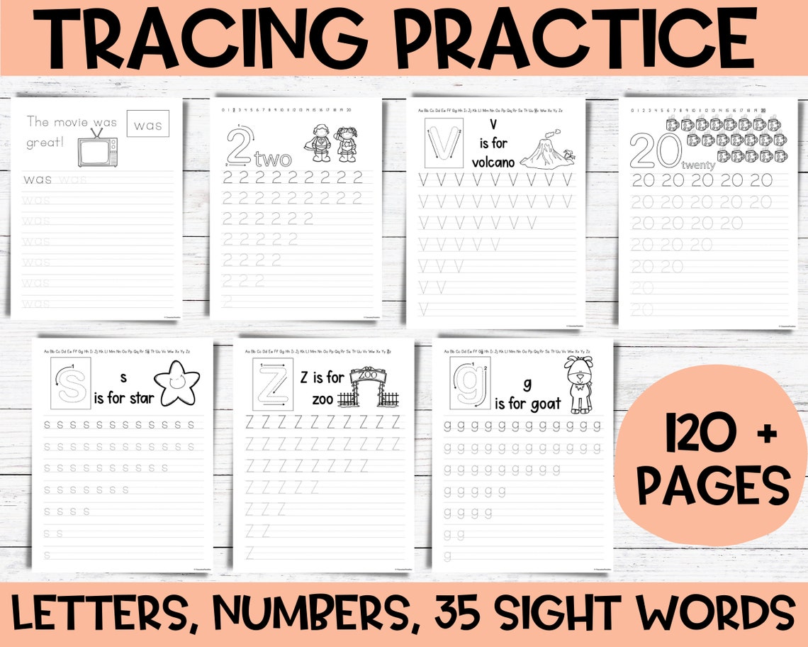 Kindergarten & Preschool Tracing Workbook Uppercase Lowercase - Etsy