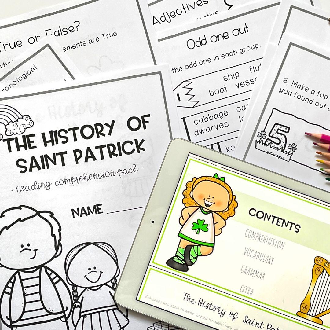 The History of St. Patrick's Day Printable Learning Activity - Reading ...