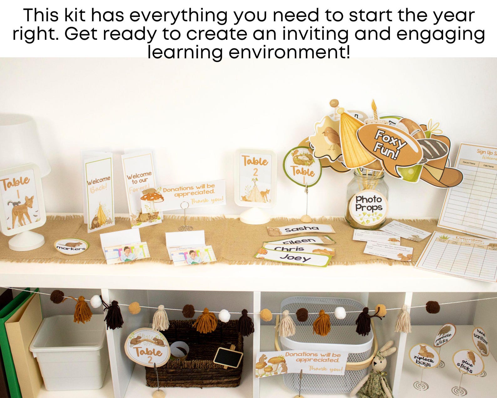 Woodland Friends Classroom Decor Kit: Editable Back-to-school Bulletin ...