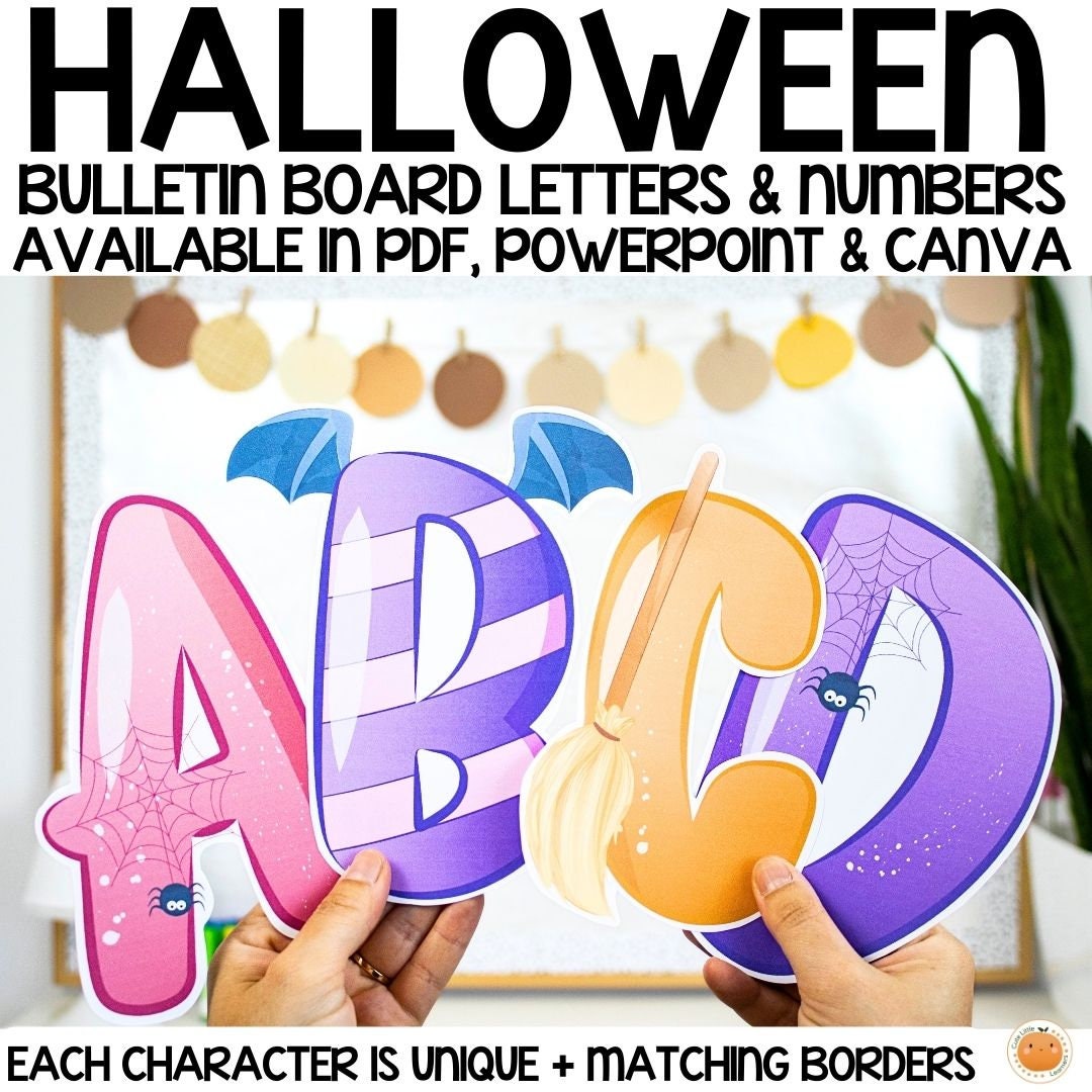 Whimsy Halloween Letters and Numbers for Bulletin Board / Classroom ...