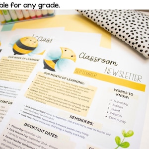 Editable Classroom Newsletter Templates, Busy Bees, Weekly & Monthly ...