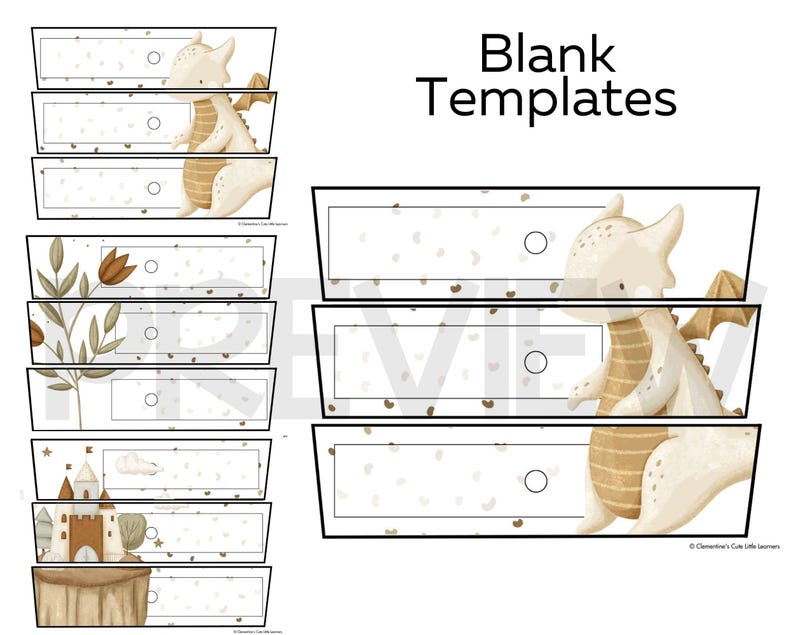 Editable 10 Drawer Rolling Cart Labels Set Faiytale Themed Editable ...