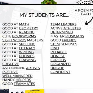 Unique End of Year Poems for Students Print and Go End of Year ...