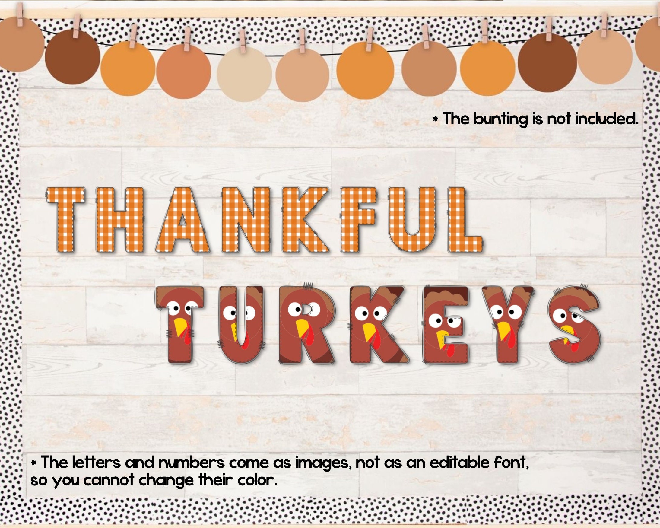 Thanksgiving Bulletin Board Letters, Editable Template Font for ...