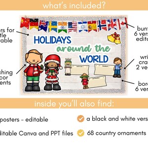 Christmas Around the World Bulletin Board – Classroom Decor Kit With 68 ...