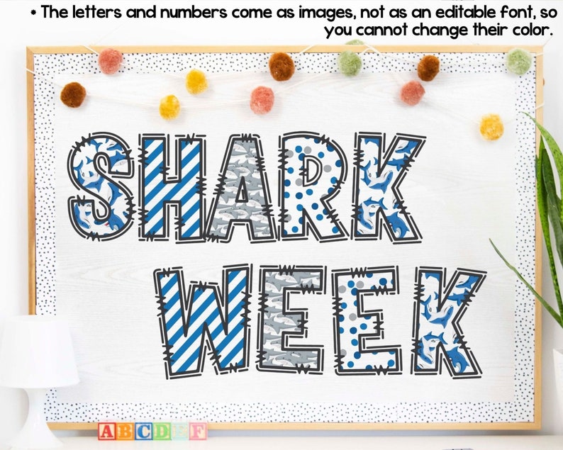 Shark Letters & Numbers | Editable Bulletin Board and Door Titles for ...