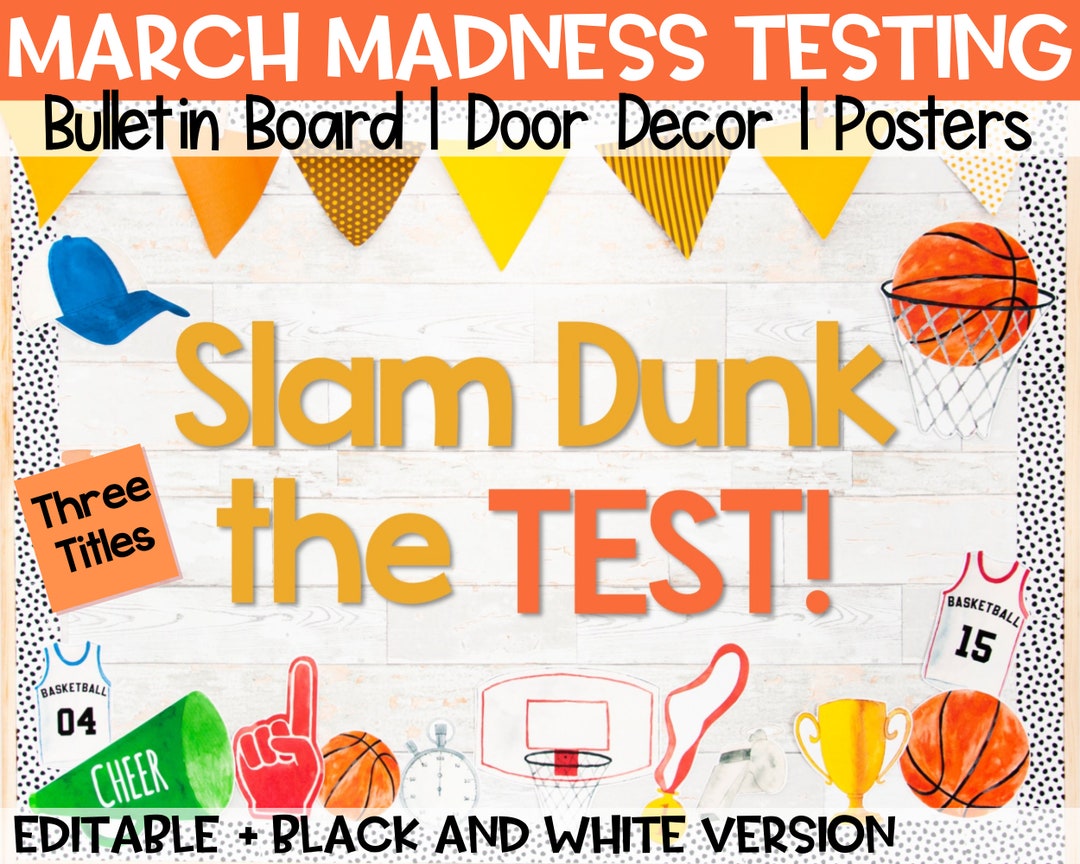 March Madness Testing Motivational Bulletin Board & - Etsy