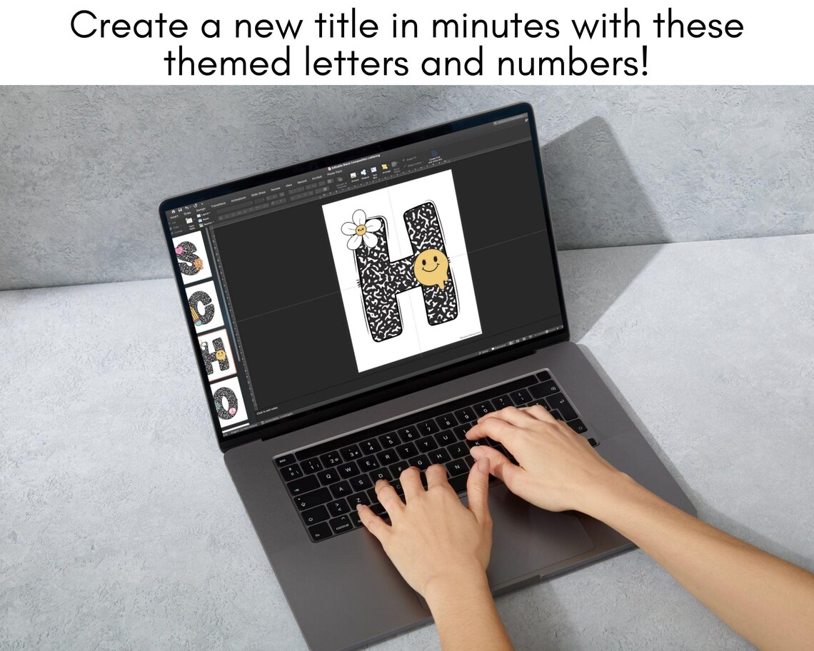 Printable Black Composition Notebook Letters & Numbers - Back to School ...