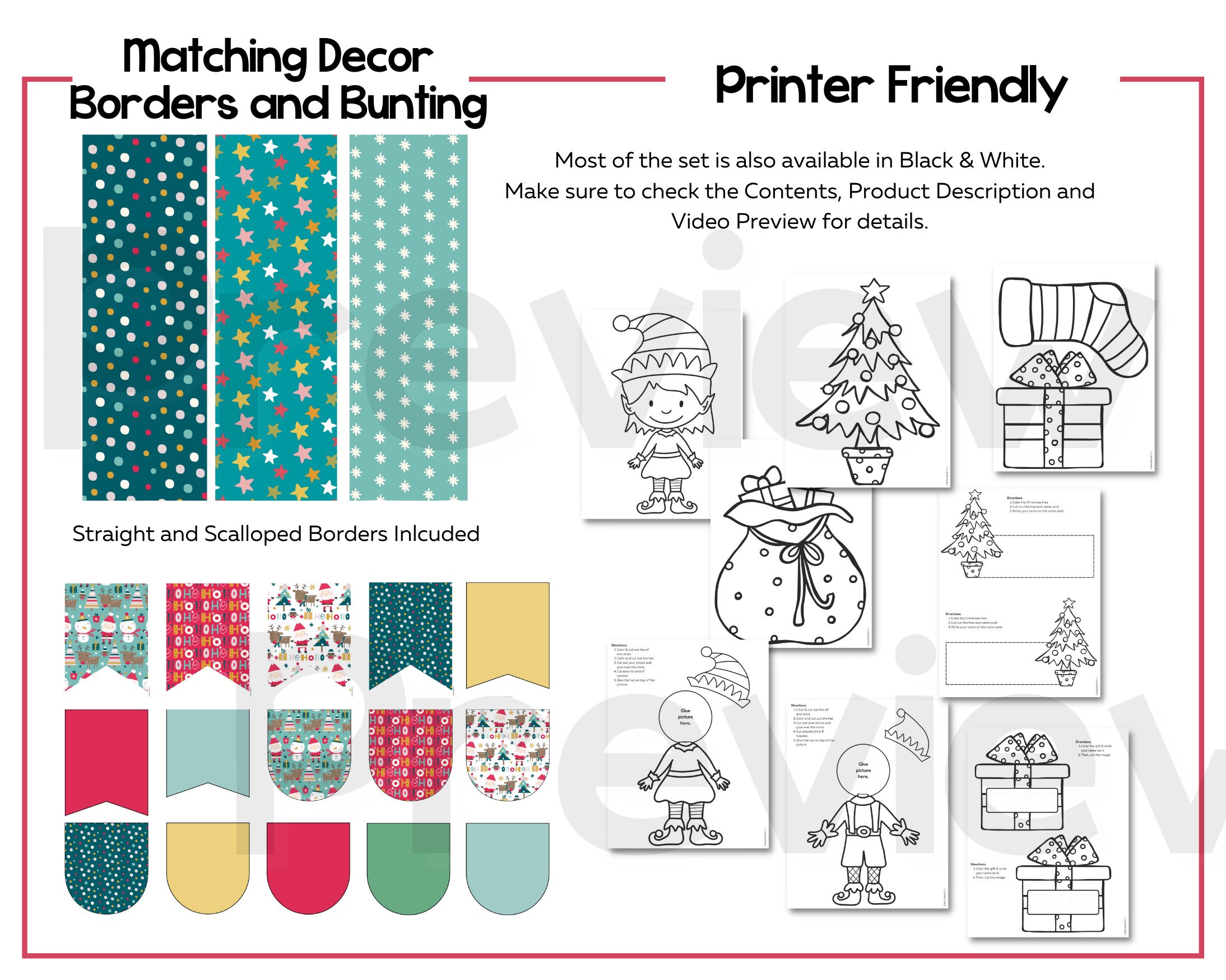 Christmas and Winter Elves Bulletin Board & Classroom Decor Kit ...