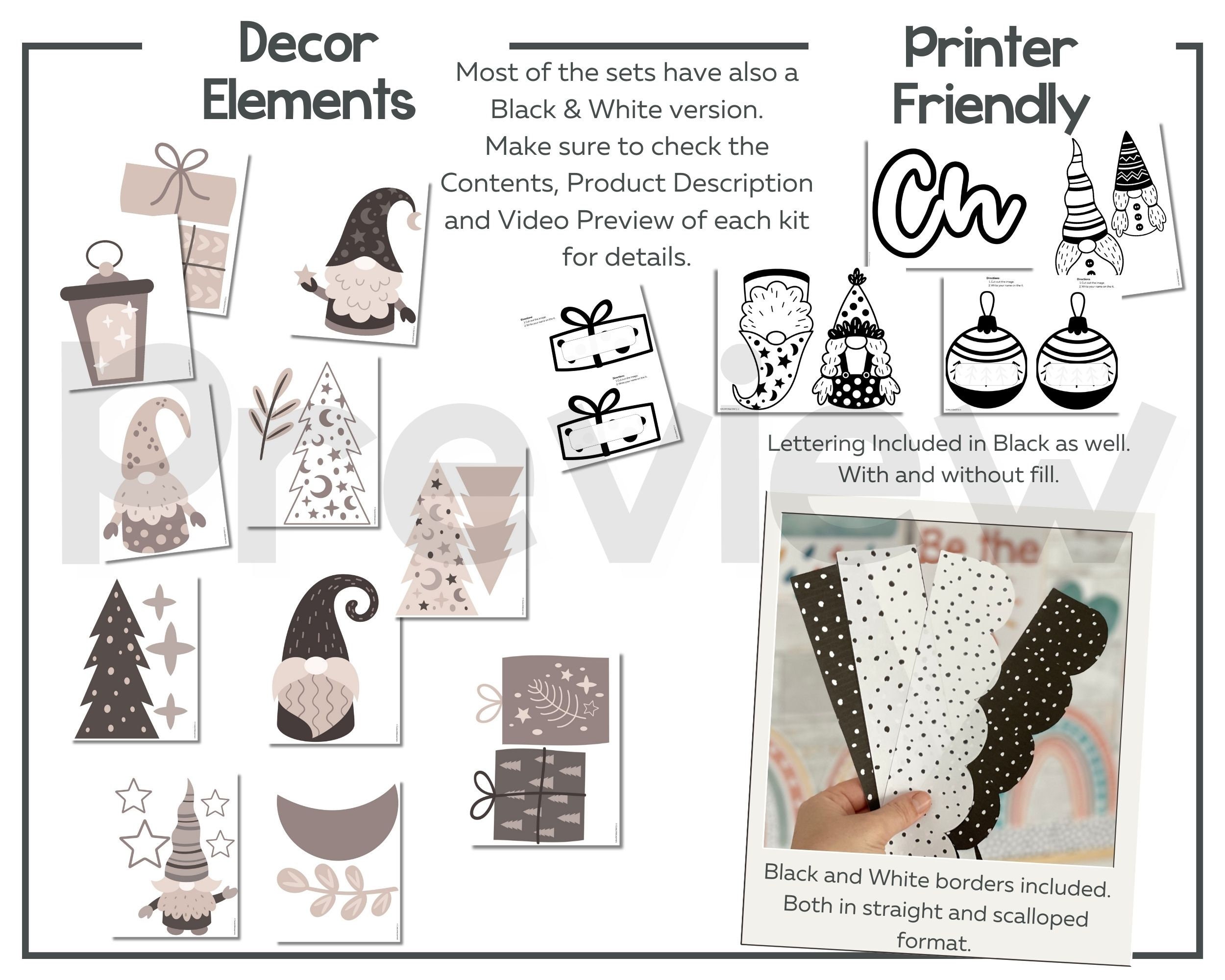 Gnomes Decor Kits Bundle, Year-round Classroom Decor Bundle, Editable ...