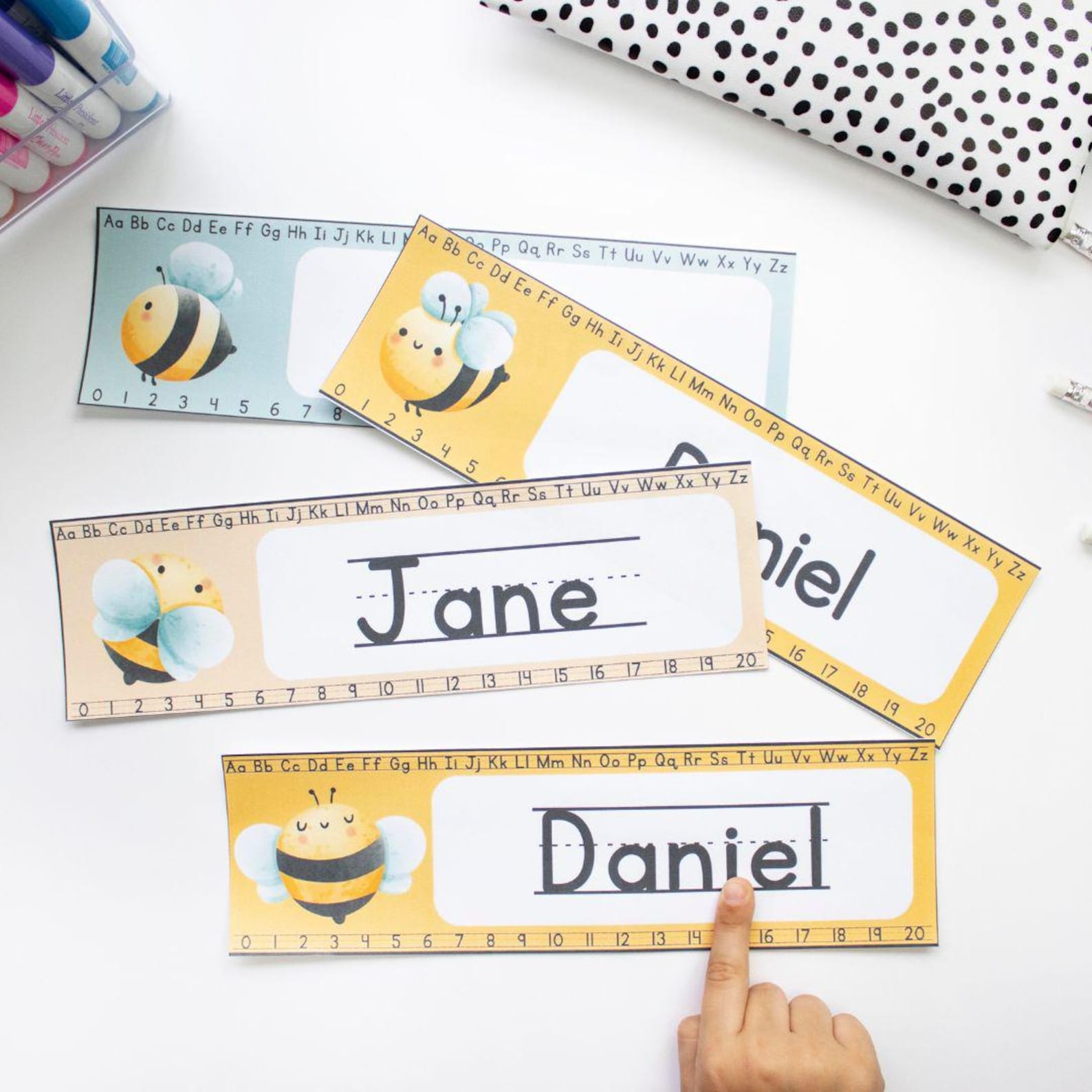 Busy Bees Desk Name Tags | Editable Classroom Labels for Student Desks ...