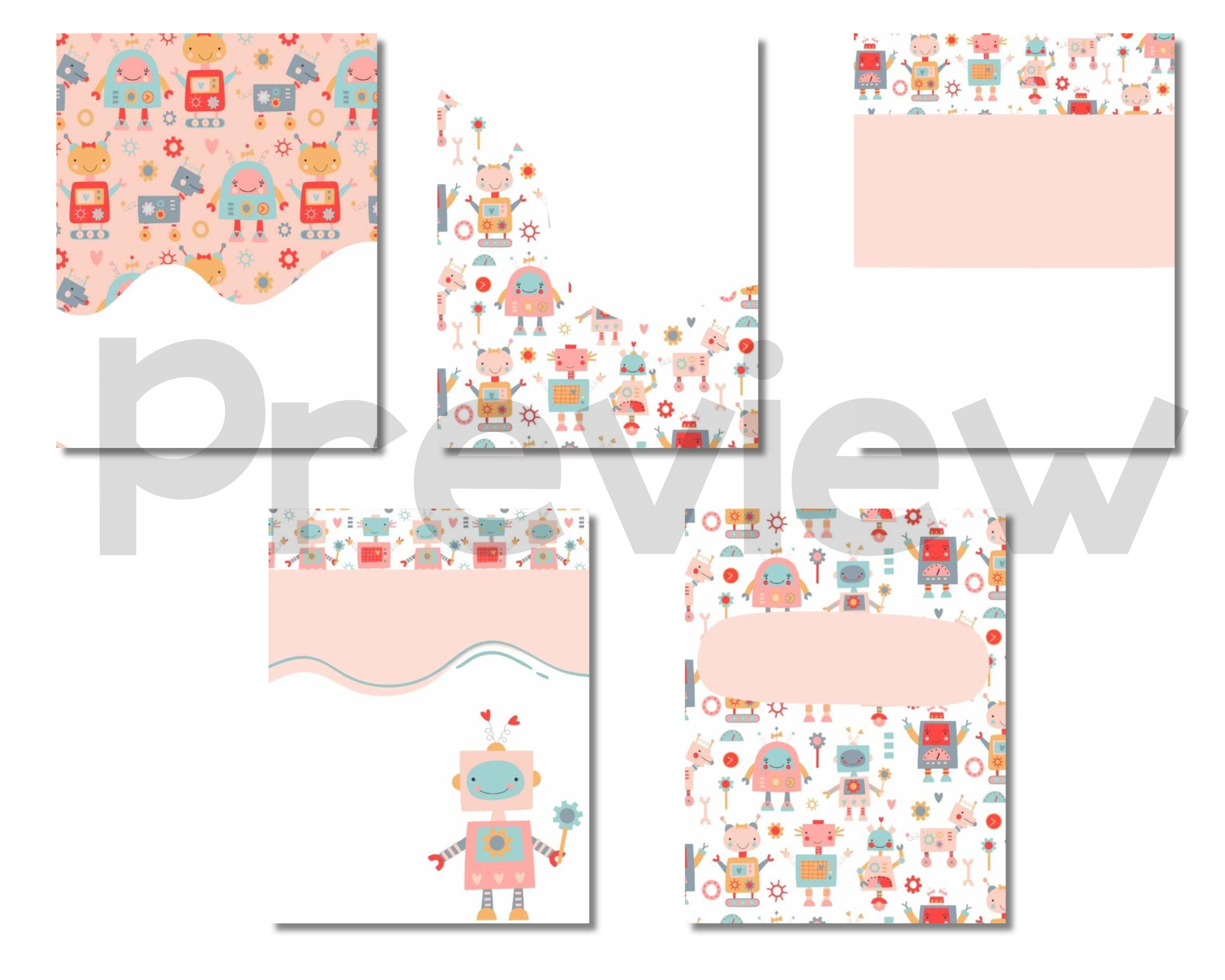 Editable Binder Covers Spines & Forms Robots and AI Themed - Etsy