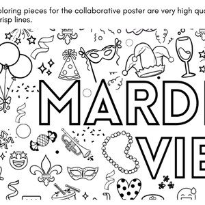 Mardi Gras Collaborative Poster for Kids - Printable Coloring Poster ...