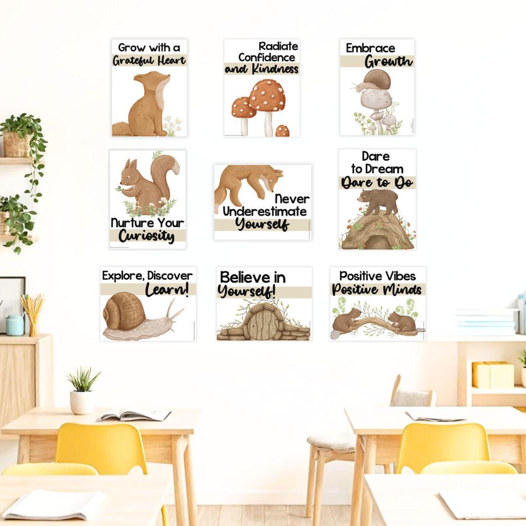 Woodland Animals Growth Mindset Posters - Motivational Notes, Social ...