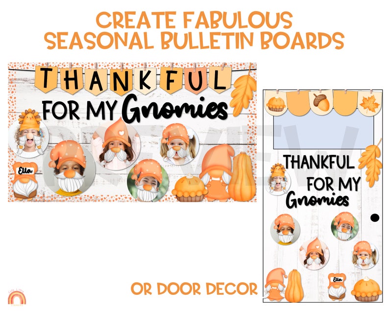 Thanksgiving Fun Gnome Bulletin Board & Classroom Decor - Etsy