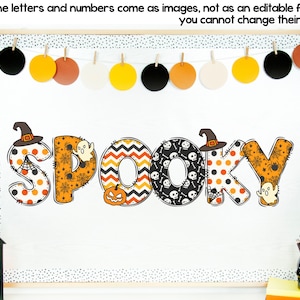 Spooky Halloween Letters and Numbers for Bulletin Board / Classroom ...