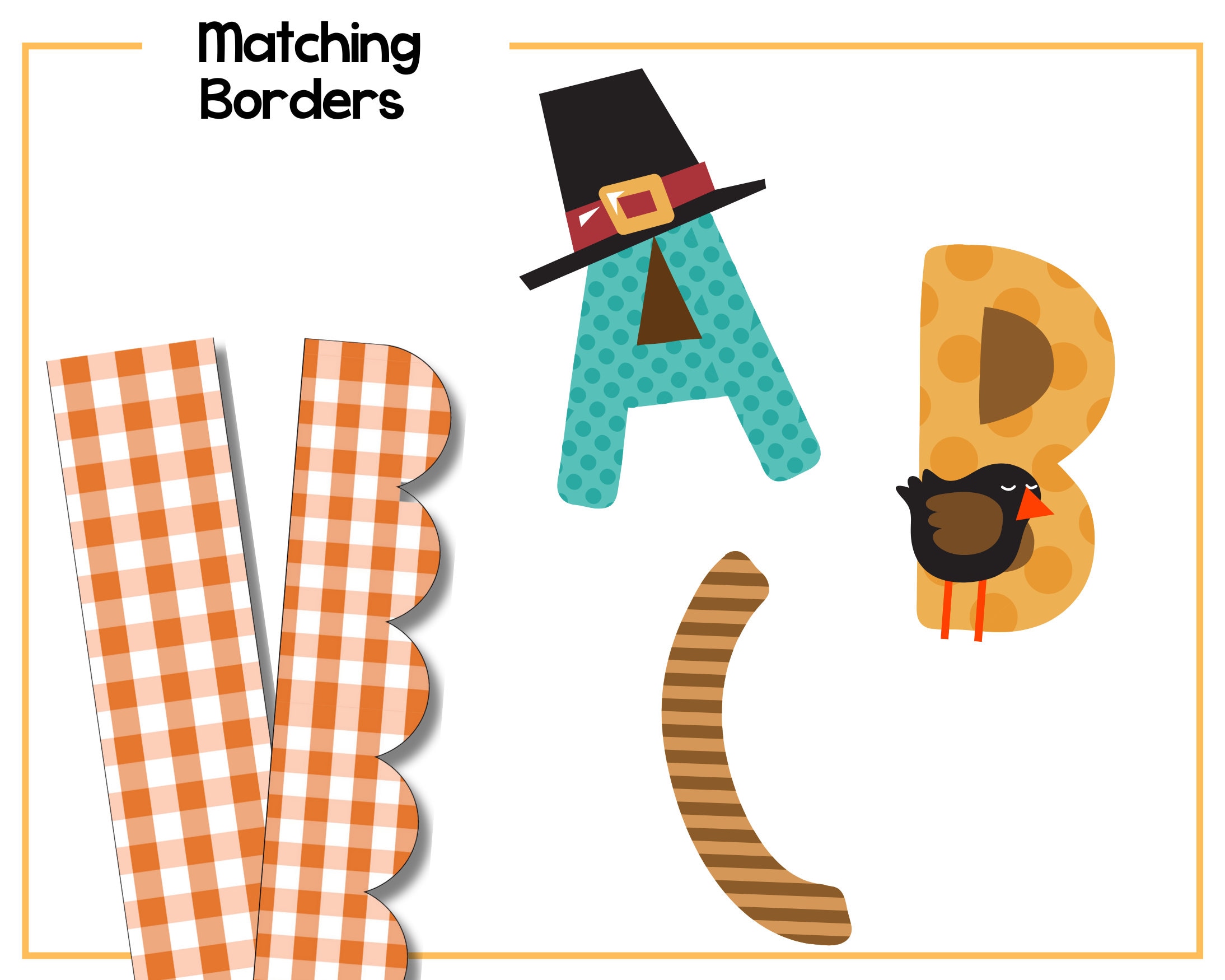 Whimsy Thanksgiving Lettering for Bulletin Board Titles / - Etsy