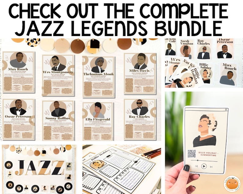 Printable Jazz Musicians Posters – Classroom and Music Room Bulletin ...