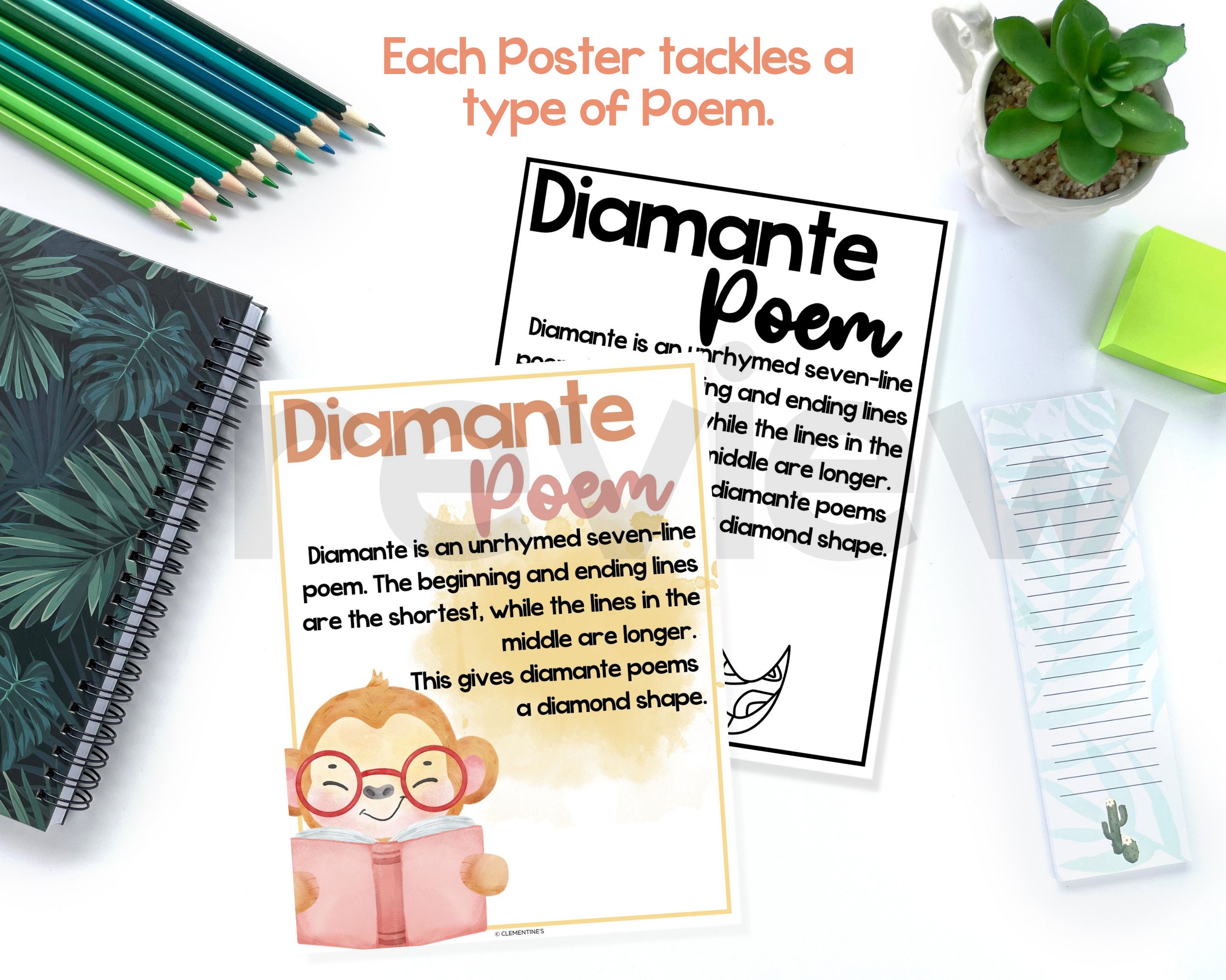 Poetry Bulletin Board & Interactive Classroom Decor Editable Versions ...