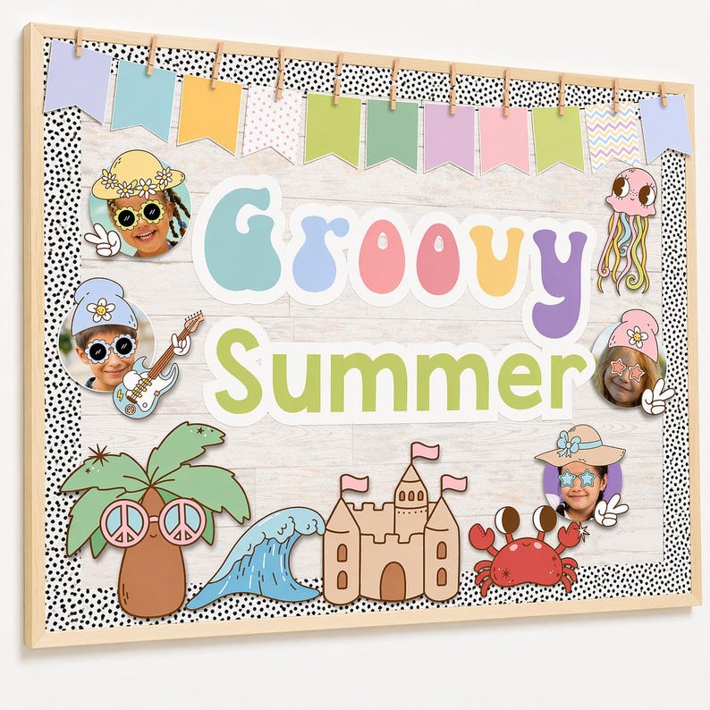 Summer Bulletin Board Idea – Printable End of Year Retro Classroom ...