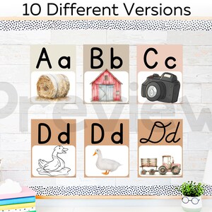 Farm Themed Alphabet Posters for Classroom Decor & Bulletin Board ...