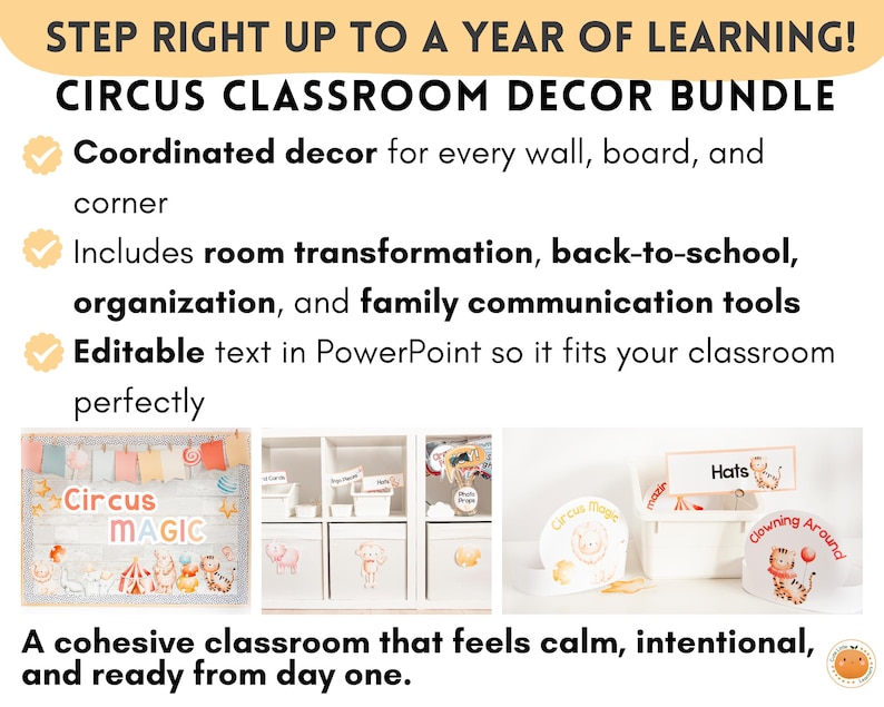 Circus Classroom Decor Bundle, Editable Kindergarten Bulletin Board ...