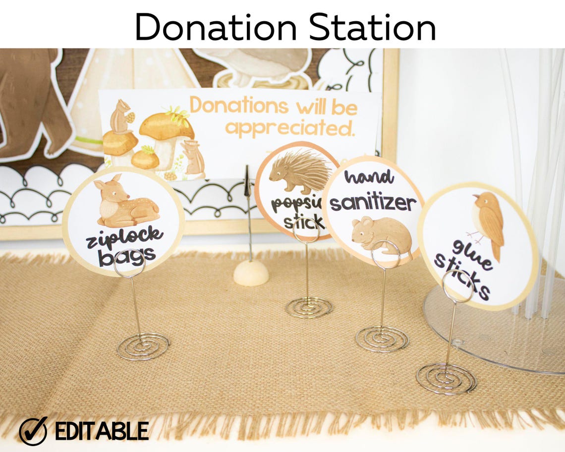 Woodland Friends Classroom Decor Kit: Editable Back-to-school Bulletin ...