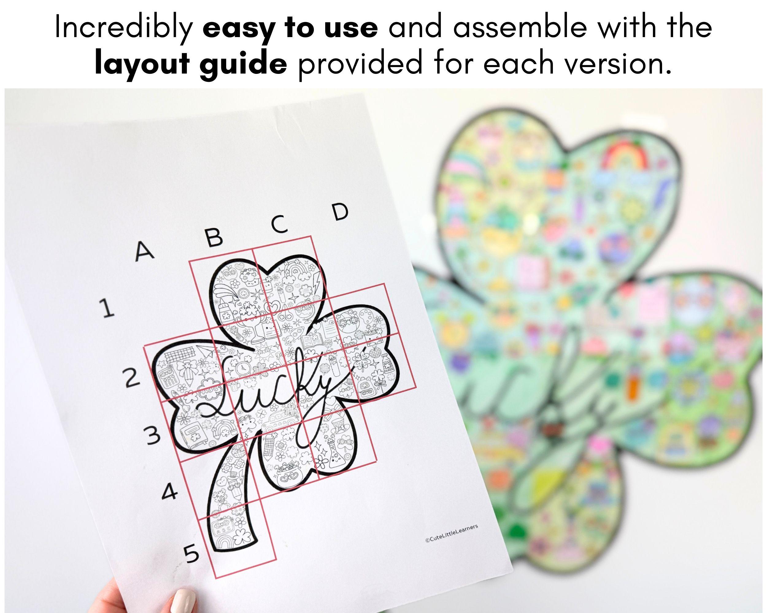 Shamrock Collaborative Poster | Printable St. Patrick’s Day Coloring ...