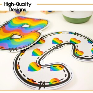 Pride Bulletin Board Letters and Numbers | LGBTQIA Classroom Door Decor ...