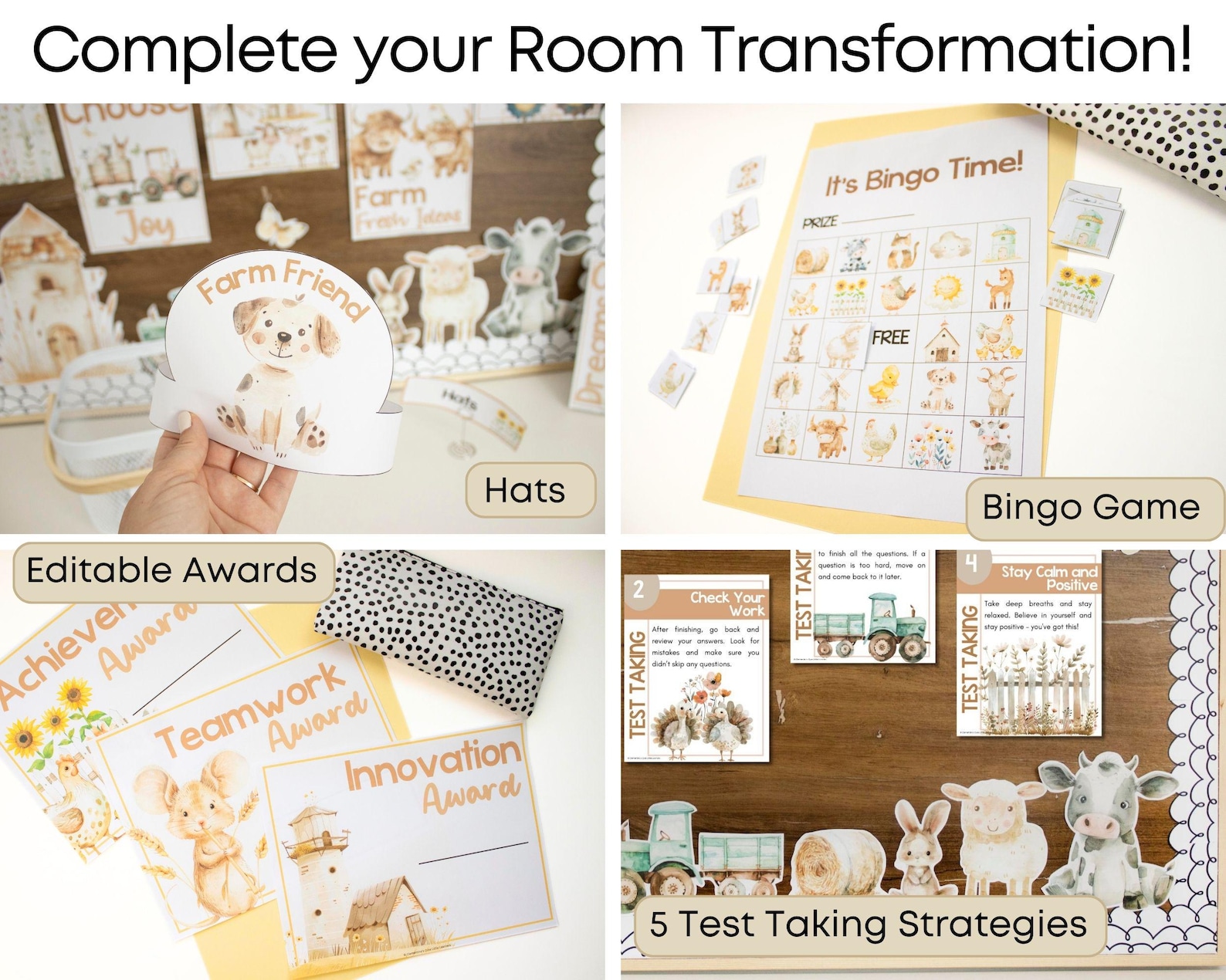 Calm Farm Classroom Makeover Kit | Bulletin Board Decor and ...
