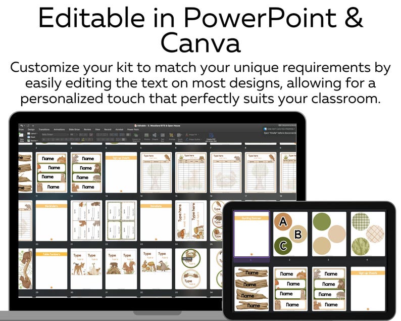 Woodland Friends Classroom Decor Kit: Editable Back-to-school Bulletin ...